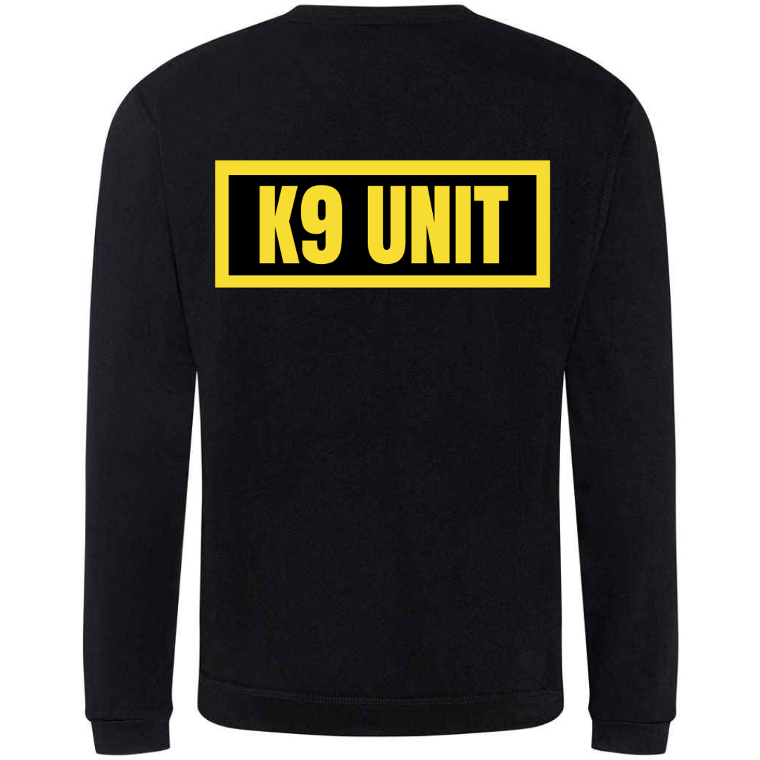 K9 UNIT Mens Sweatshirt In Black With Yellow Logos – MaD-PinsandGifts