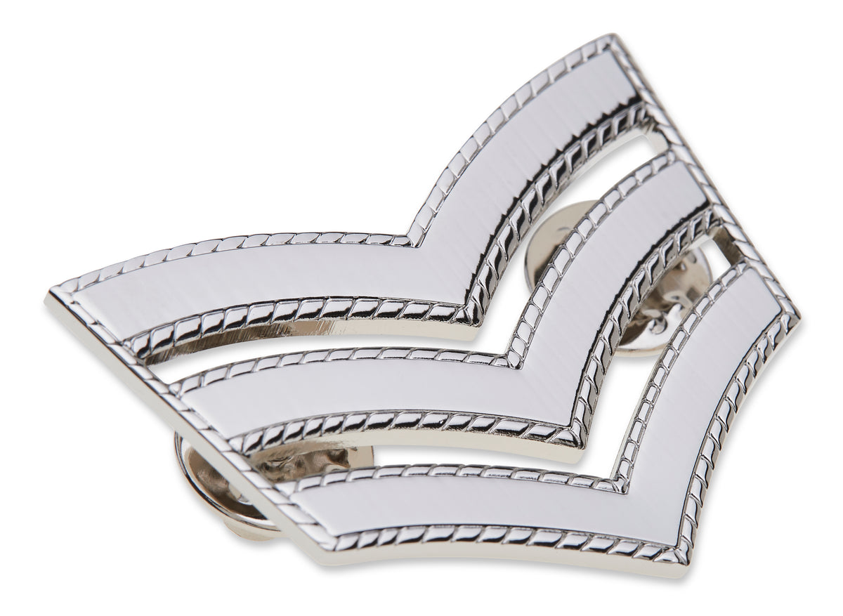 Police Sergeant Stripes Chevrons METAL Roped Edge Epaulettes Rank Sgt ...